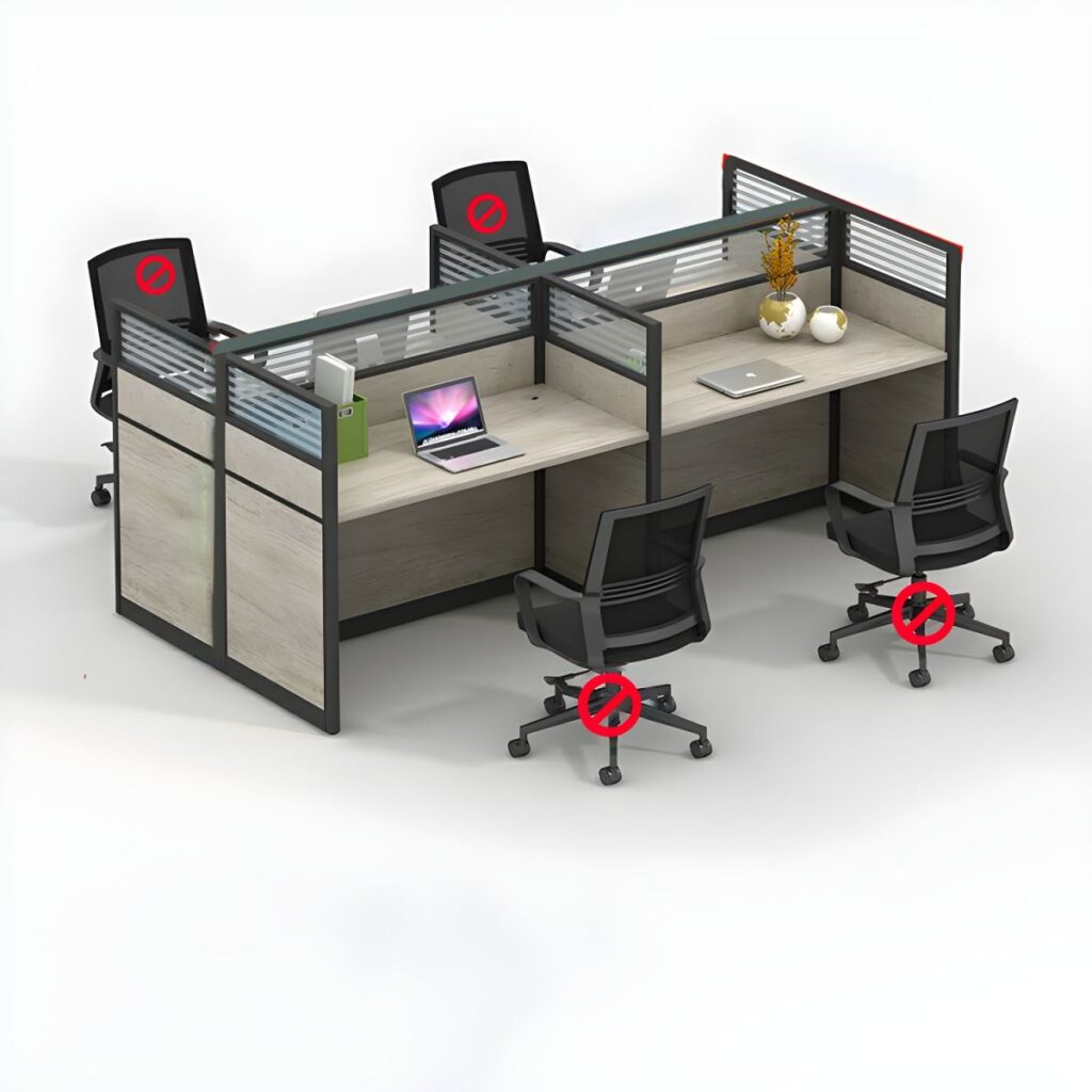 4-Way Office Brown Workstation - Kenya Mart -Furniture Shop in Kenya