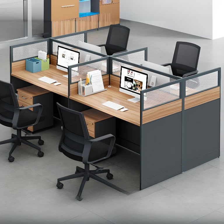 4-Way Brown Modular Workstation - Kenya Mart -Furniture Shop in Kenya