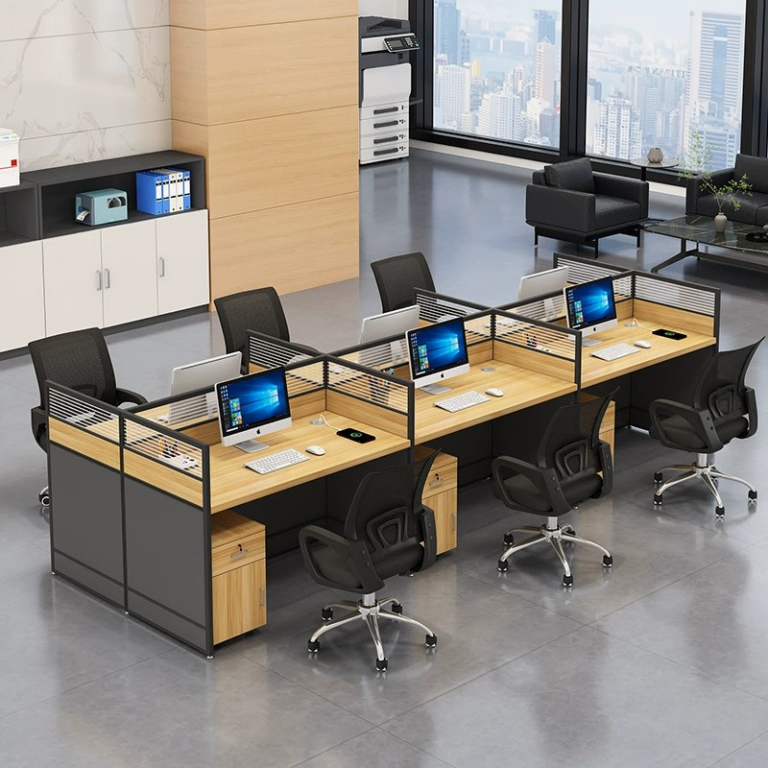 6 Way Brown Modular Workstation - Kenya Mart -Furniture Shop in Kenya